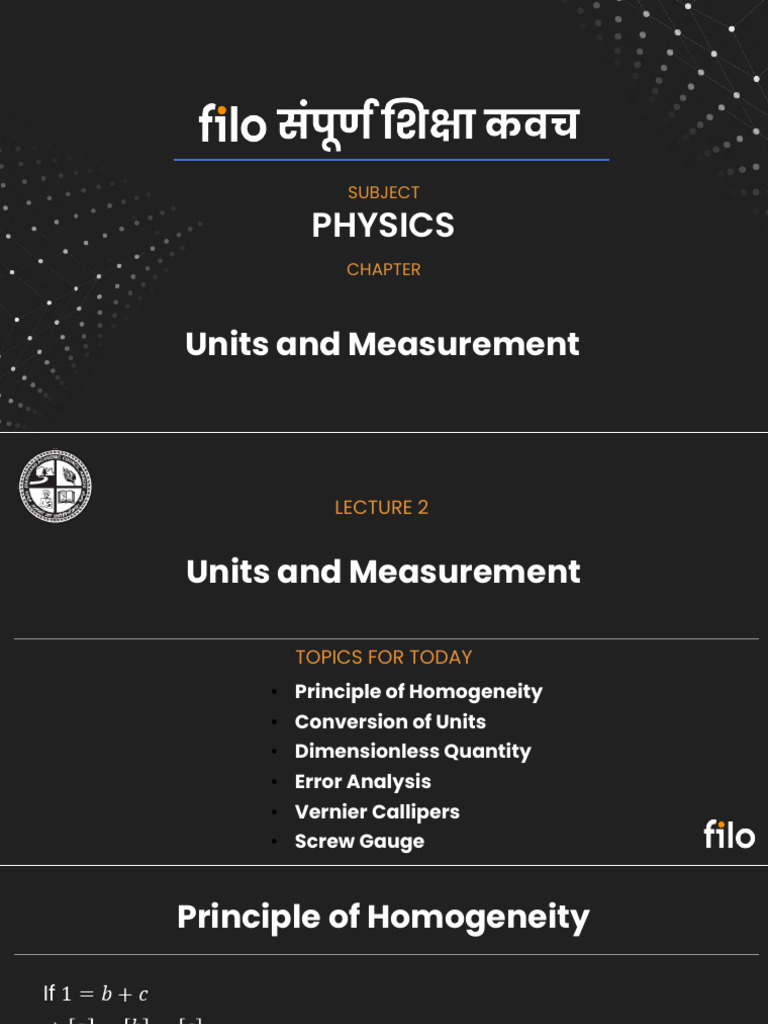 Units and Measurement 2 | PDF | Physics | Physical Quantities