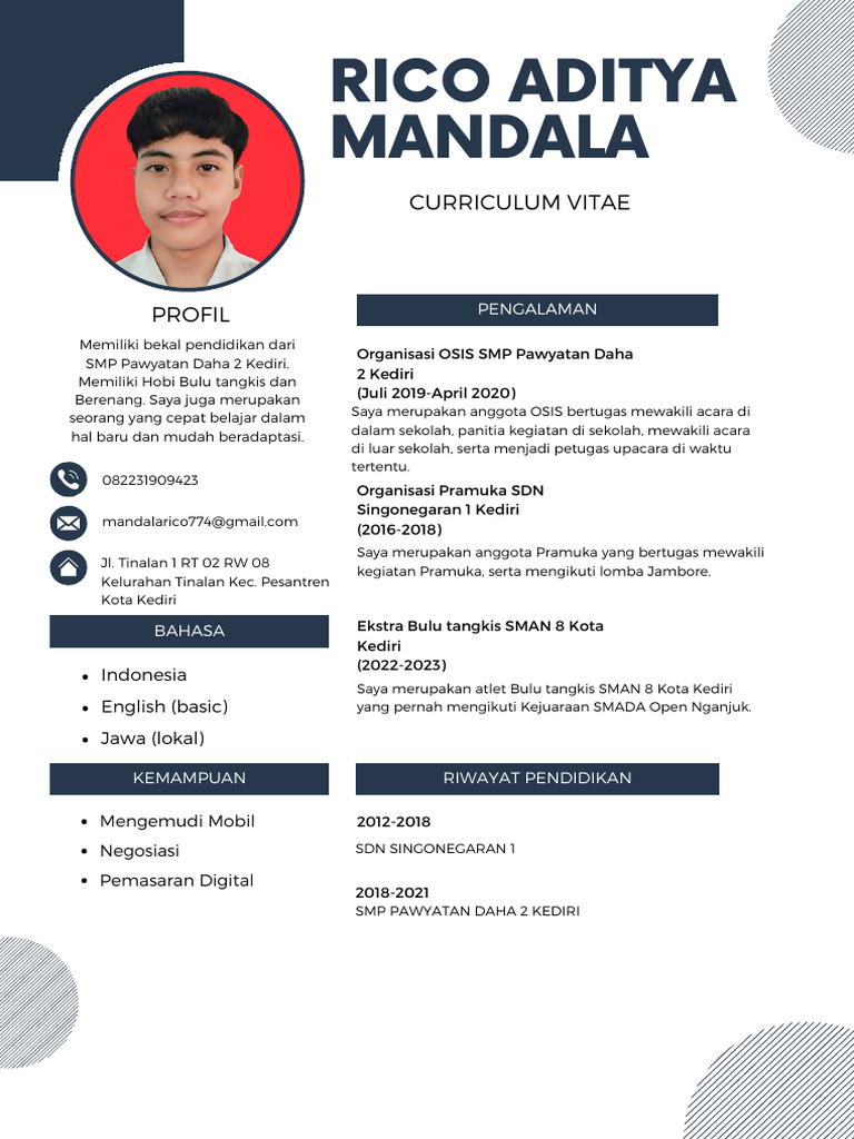 Blue Professional Modern CV Resume | PDF