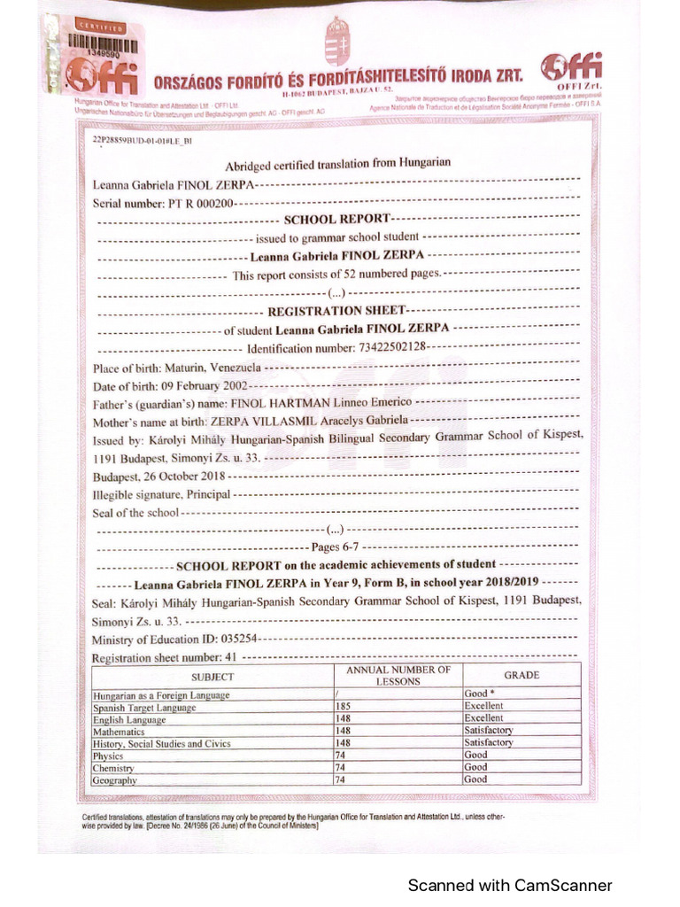 Official Transcripts | PDF