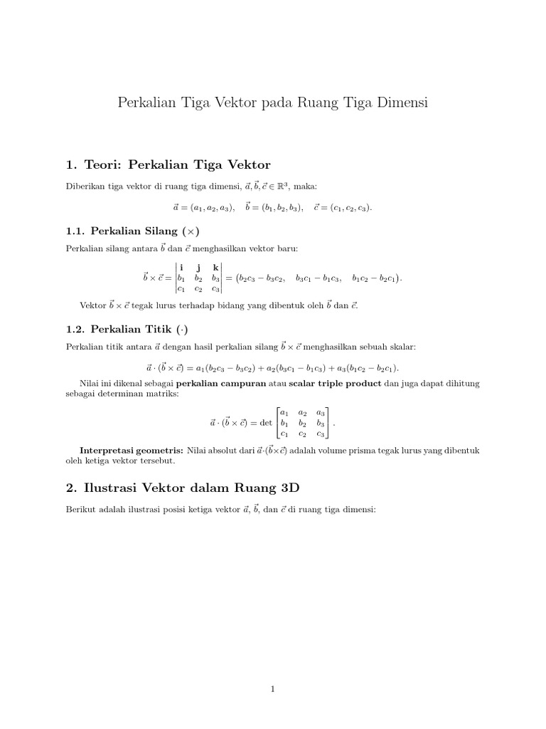 Perkalian Tiga Vektor dalam 3D | PDF