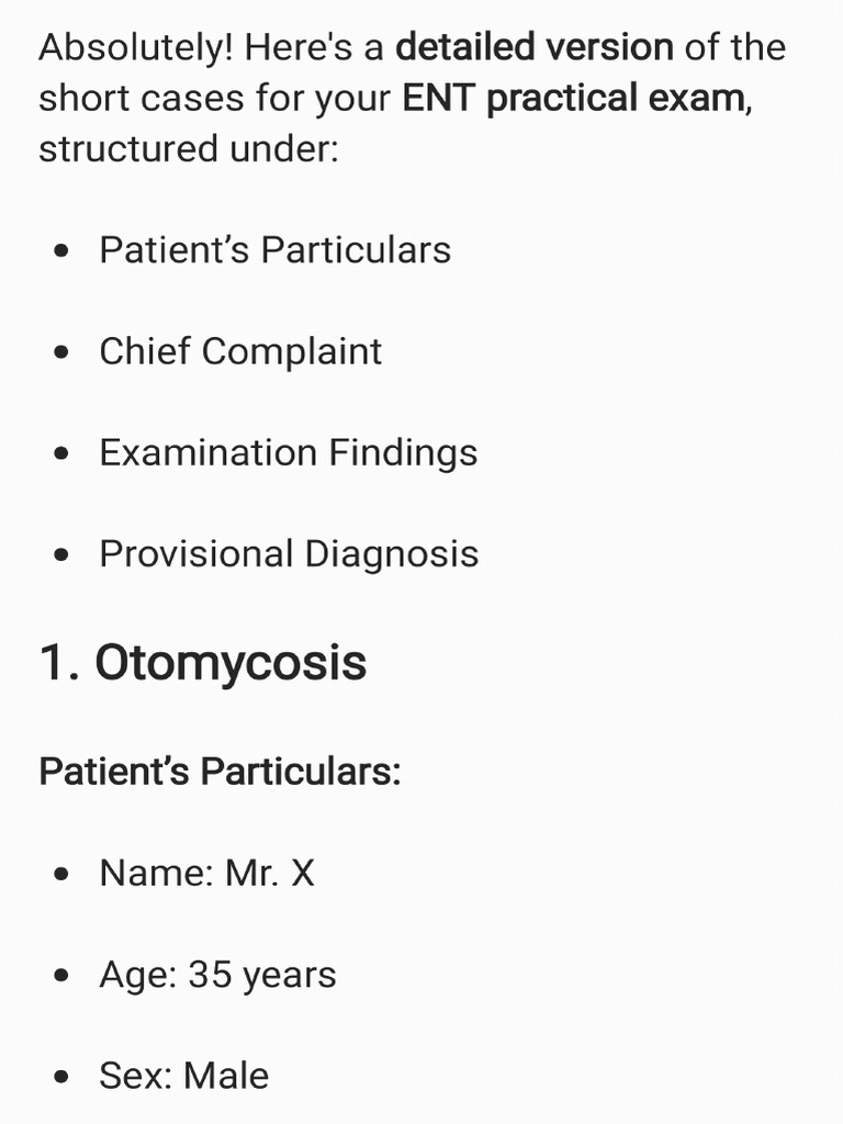 Ent Short Cases - 250707 - 124108 | PDF