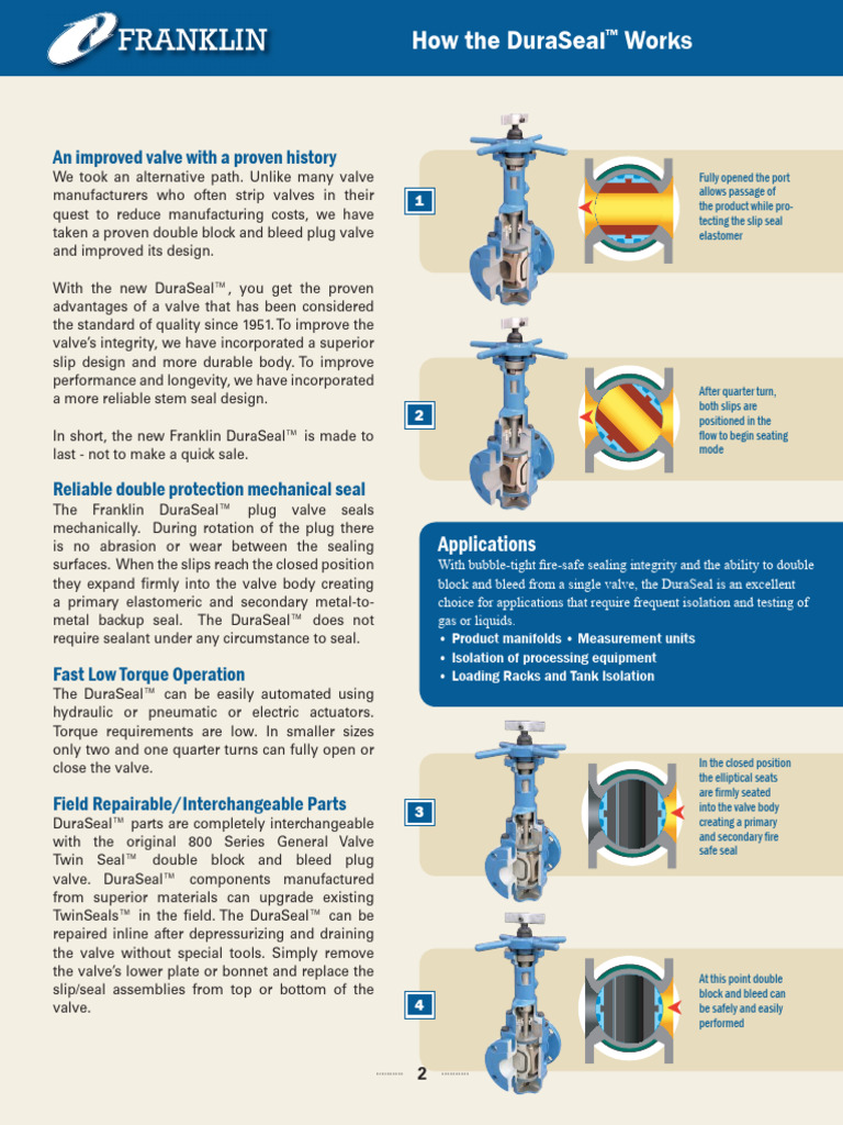 Franklin DuraSeal DBB Brochure | PDF | Valve | Steel