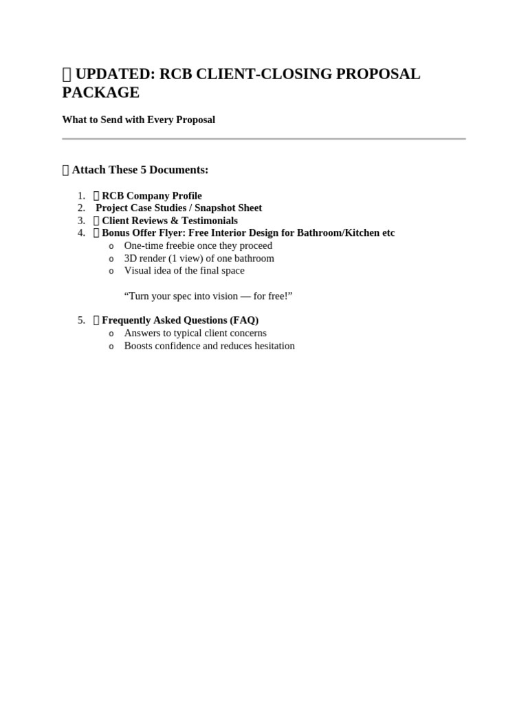 Proposal to Rcb | PDF