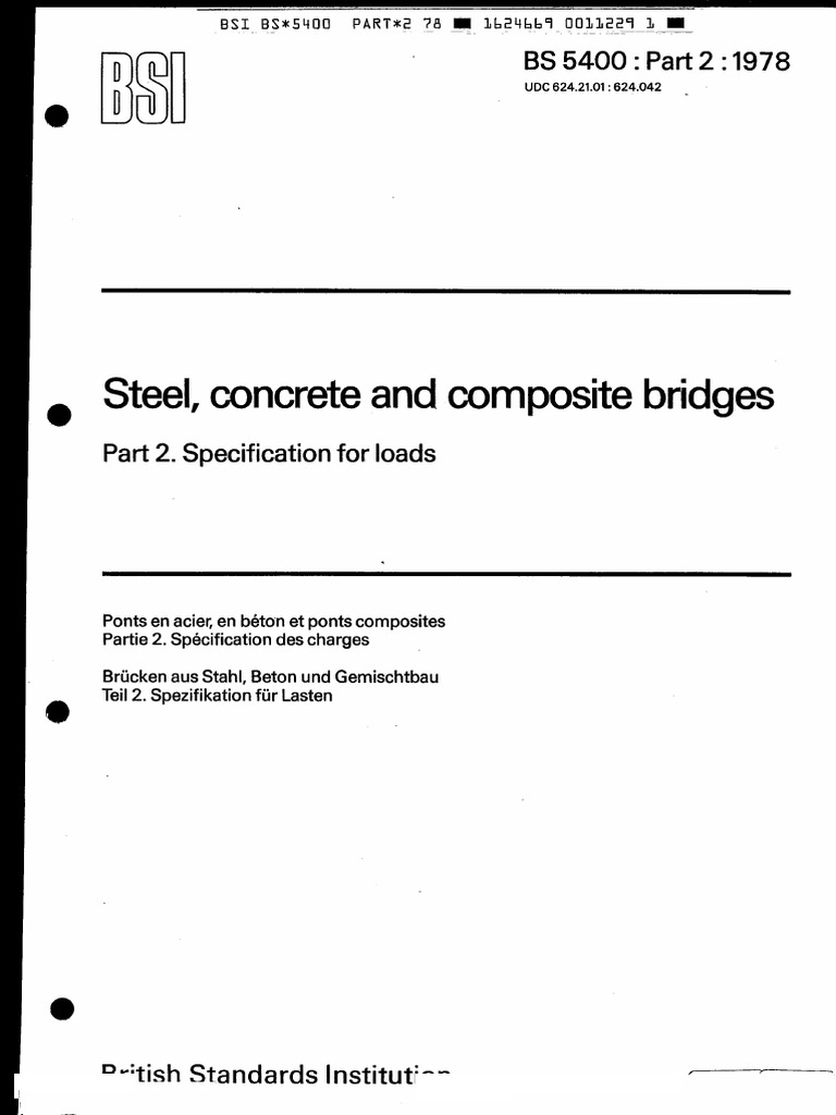 BS 5400 Part 2: Load Specifications | PDF | Structural Load | Beam ...
