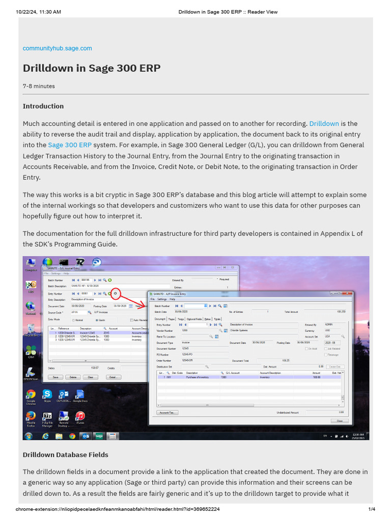 Sage 300 ERP Drilldown Insights | PDF | Receipt | Sequence