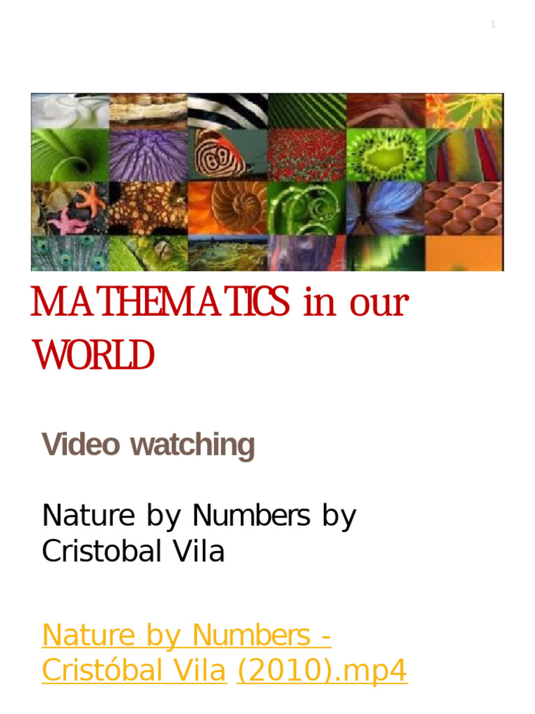 Chapter 1 Mathematics in Our World | PDF | Pattern | Fractal