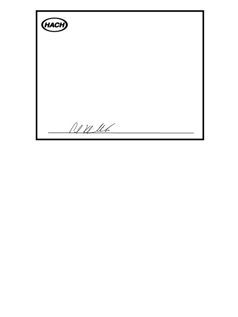 Stablcal Stabilized Formazin Standards Certificate of Compliance | PDF