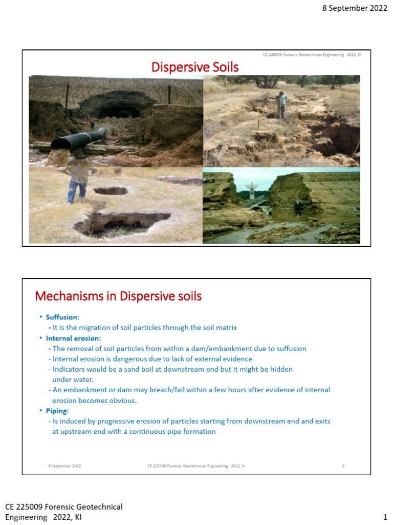 Forensic Geotechnical Issues in Dispersive Soils | PDF | Earth Sciences ...