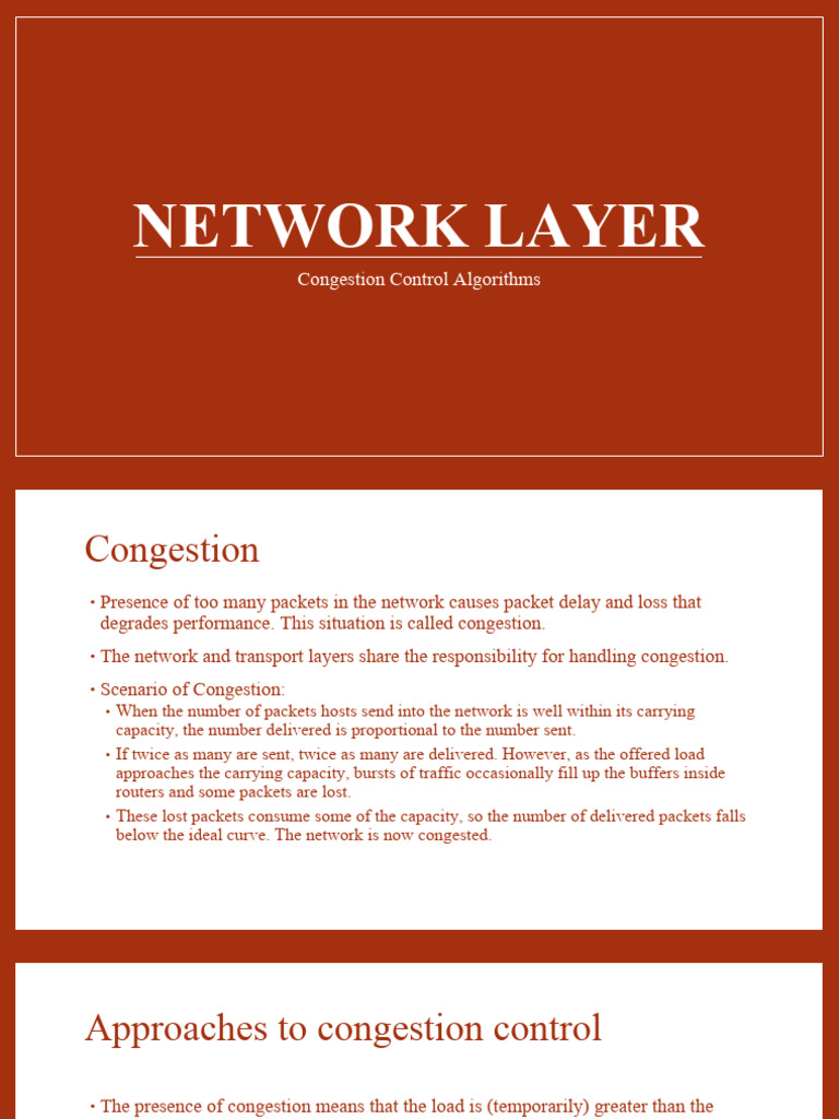 Network Layer - Congestion Control | PDF | Network Congestion | Computer Network