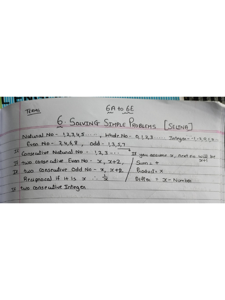 Class 10 ICSE Solving Simple Problems - Ex 6A L Selina Publication | PDF