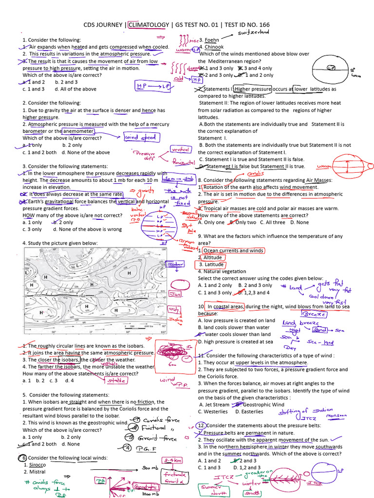 Climatology Test Questions and Answers | PDF | Atmosphere Of Earth | Wound