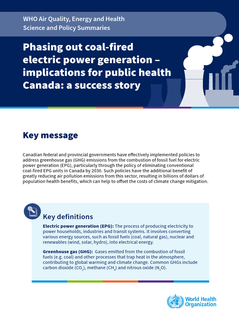 Canada's Coal Phase-Out: Health Benefits | PDF | Fossil Fuel Power ...