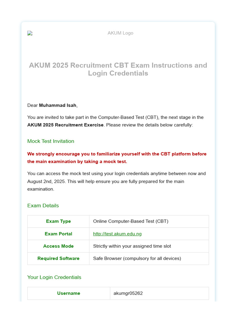 AKUM 2025 CBT Exam Instructions | PDF | Computing