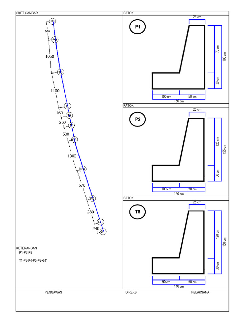 Sket Gambar Patok 25 CM | PDF