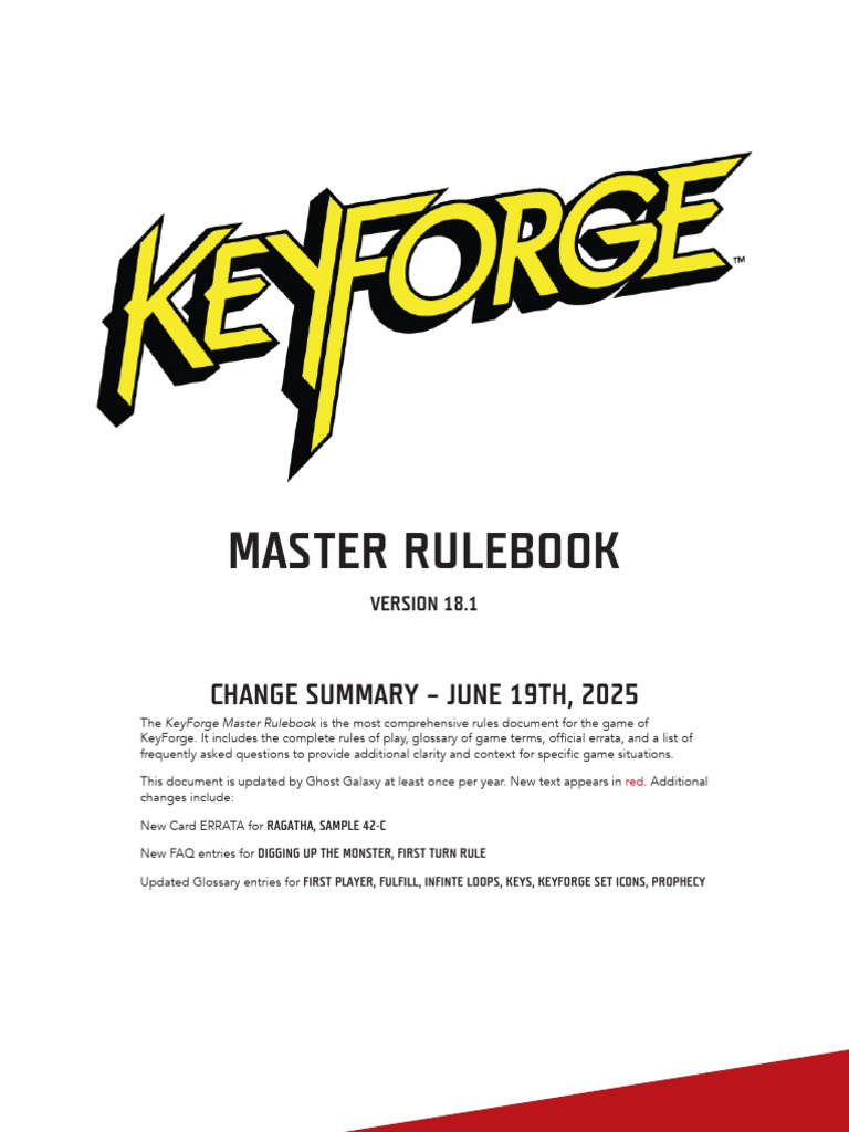 KeyForge Rulebook v18 1 | PDF | Tabletop Games | Games Of Mental Skill