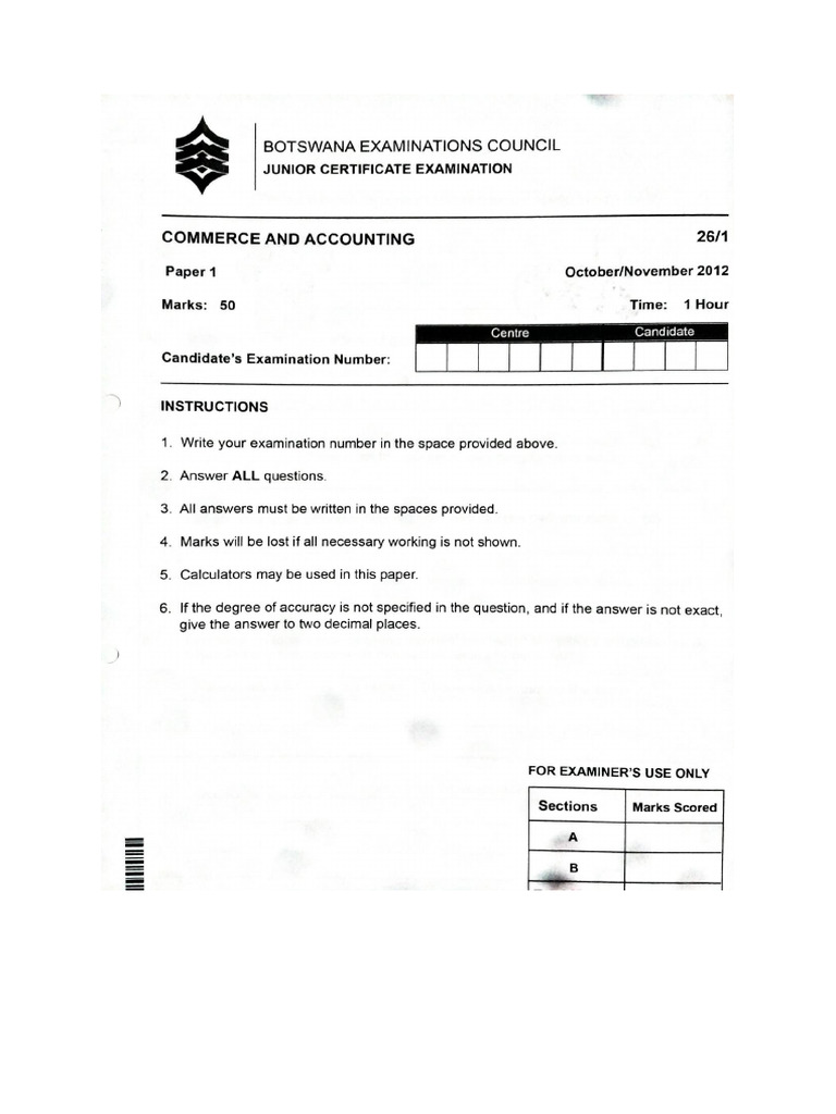 Commerce N Accounting-1 | PDF