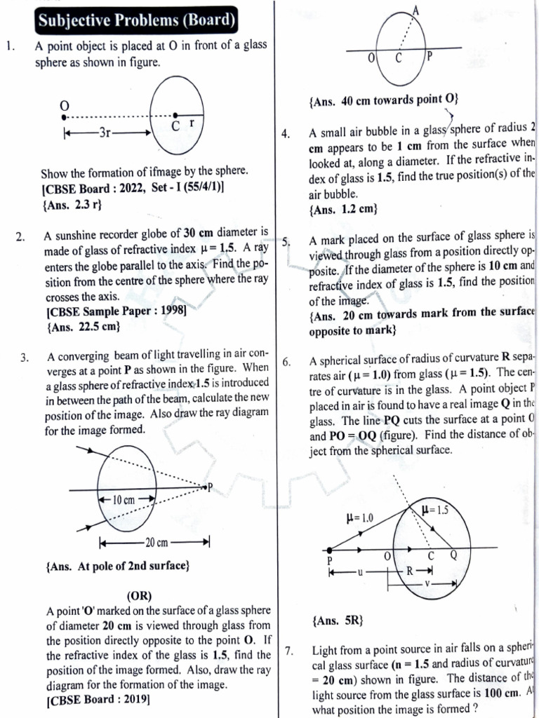 Refracting surfaces numerical | PDF | Sphere | Applied And Interdisciplinary Physics