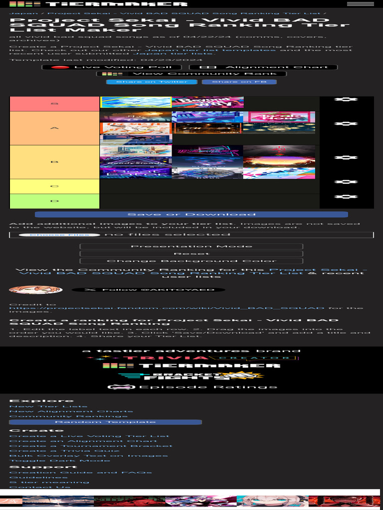 Vivid BAD SQUAD Song Ranking Tier List | PDF