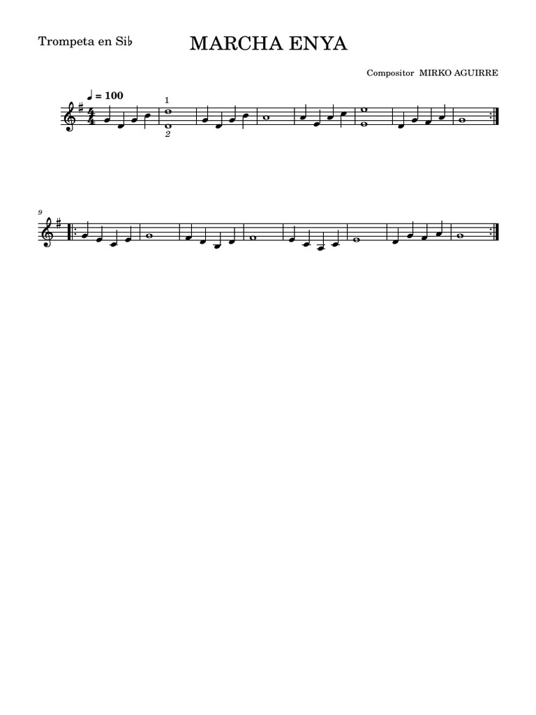 Marcha Enya-Trompeta en Sib | PDF