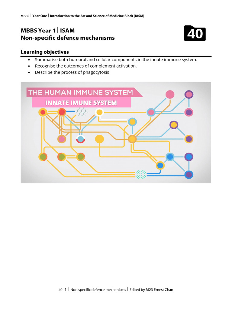 L40 Non-Specific Defense Mechanisms | PDF | Immune System | Phagocyte