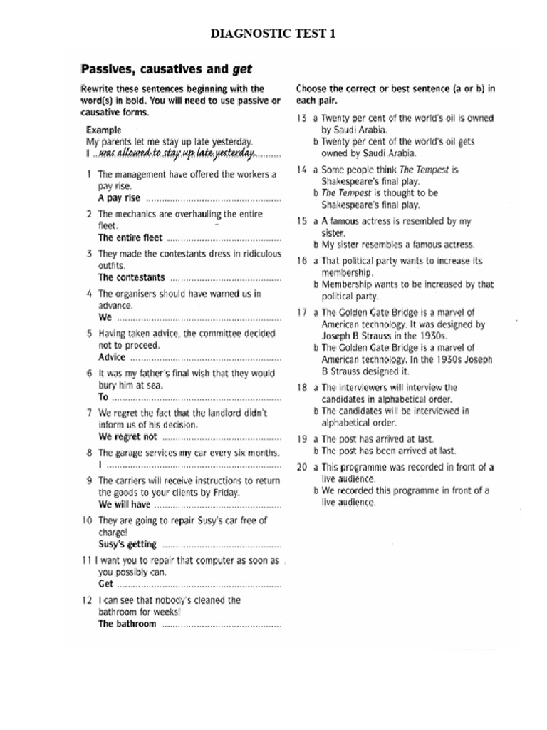 Diagnostic Test 1 - S | PDF