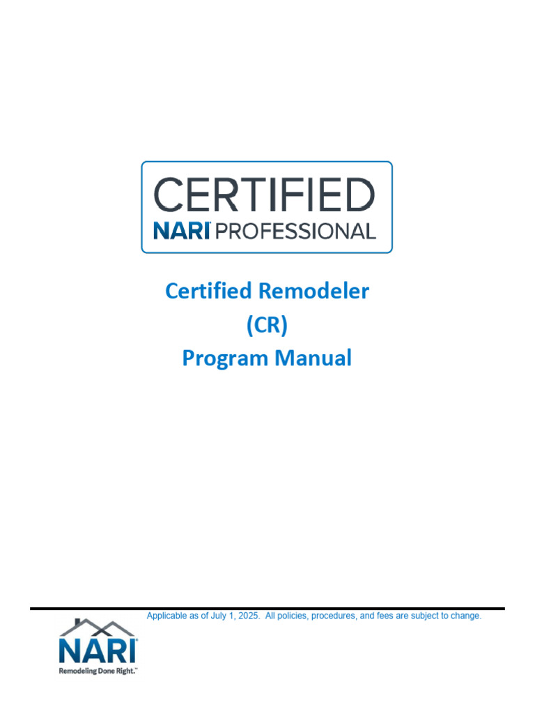 CR Program Manual | PDF | Certification | Building Insulation