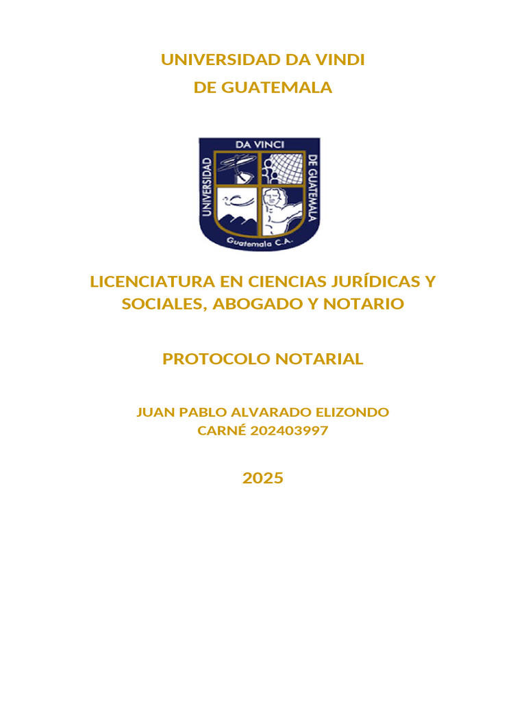 Portada Protocolo Notarial | PDF