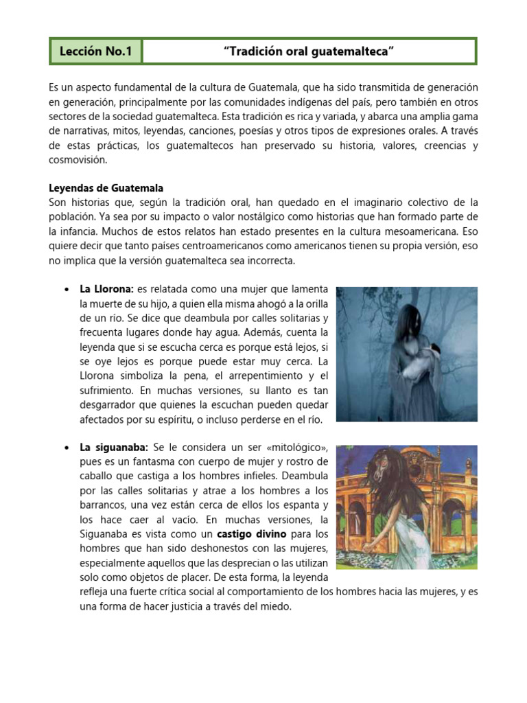 Leyendas Cortas de Guatemala | PDF