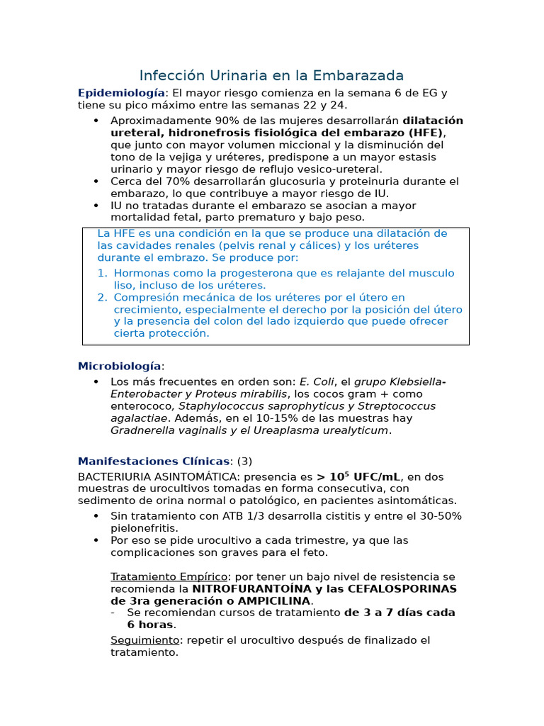 Infeccion Urinaria en La Embarazada | PDF | Infección del tracto ...