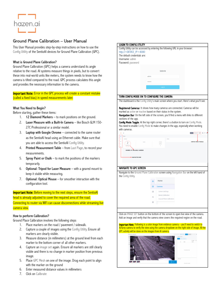 Ground Plane Calibration User Guide | PDF | Camera | Calibration