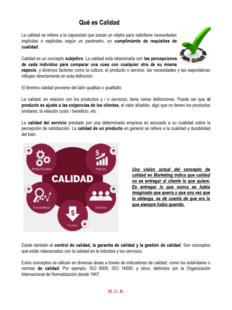 Definición y Control de Calidad ISO | PDF | Calidad (comercial ...