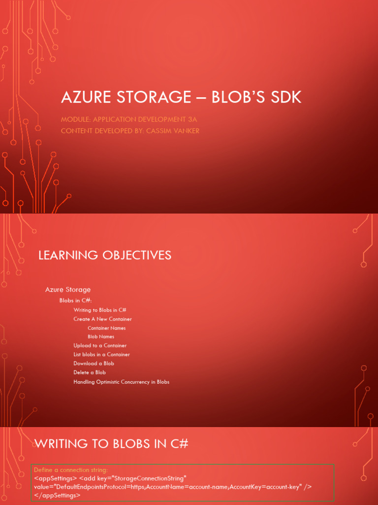 6 - Azure Storage - Blob SDK | PDF | Uniform Resource Identifier | Computer Programming