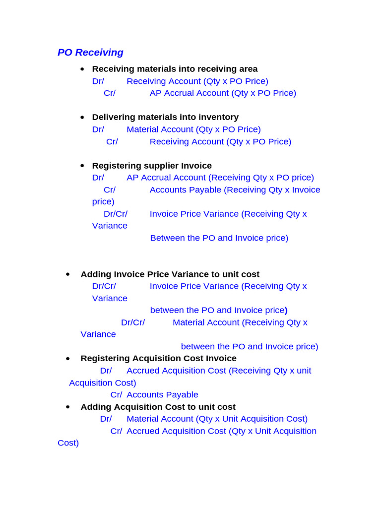 PO Receiving: Receiving Materials Into Receiving Area | PDF