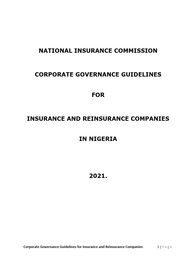 Approved - Corporate - Governance - Guideline - 2021 For Insurance and ...