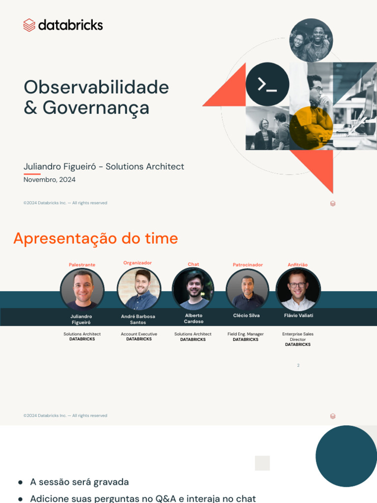 Deck - Databricks Monitoring - Observabilidade e Qualidade de Dados | PDF | Dados | Triagem ...