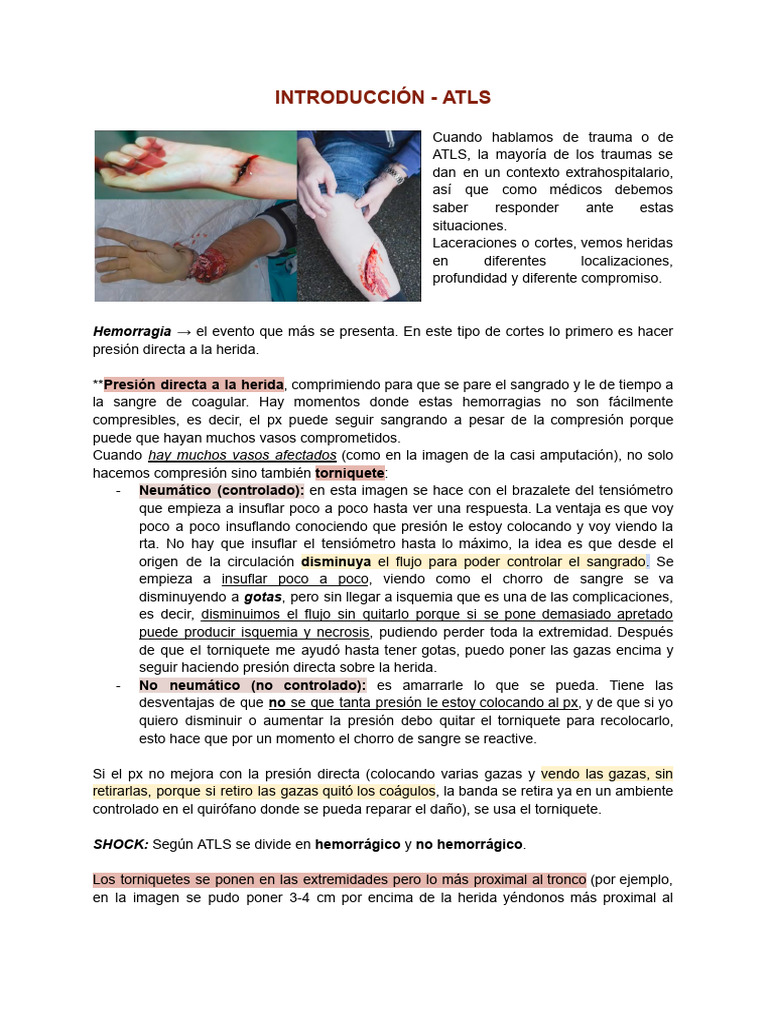 Manejo Inicial de Trauma según ATLS | PDF | Pulmón | Pelvis