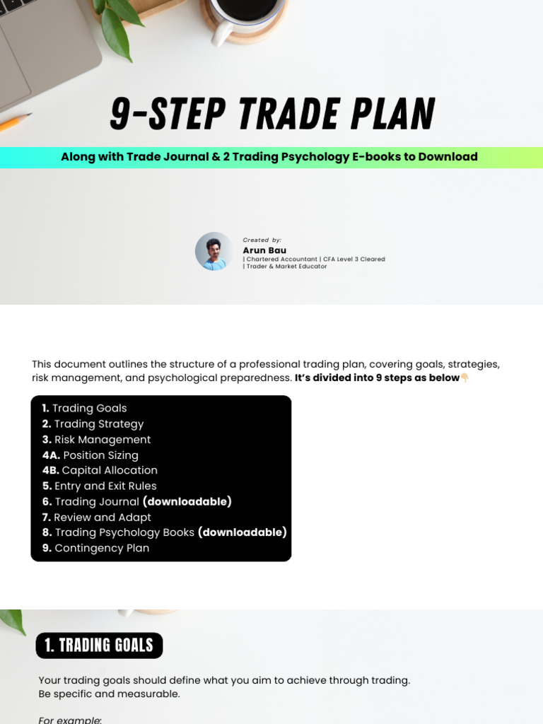 9 Step Trade Plan by Arun Bau (2025) | PDF | Stocks | Order (Exchange)