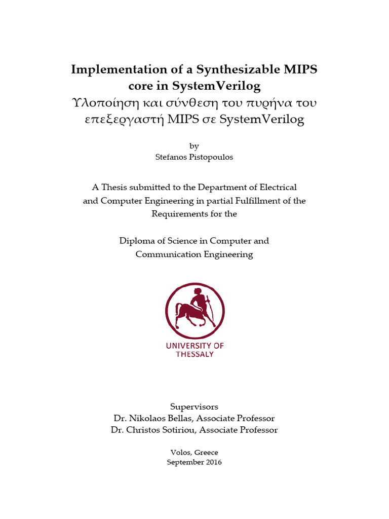 Implementation of A Synthesizable Mips Core in Systemverilog | PDF | Central Processing Unit ...