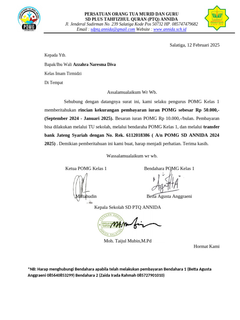 Pemberitahuan Pelaksanaan POMG | PDF