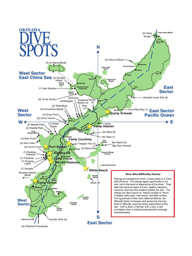 Okinawa SCUBA Dive Map | PDF