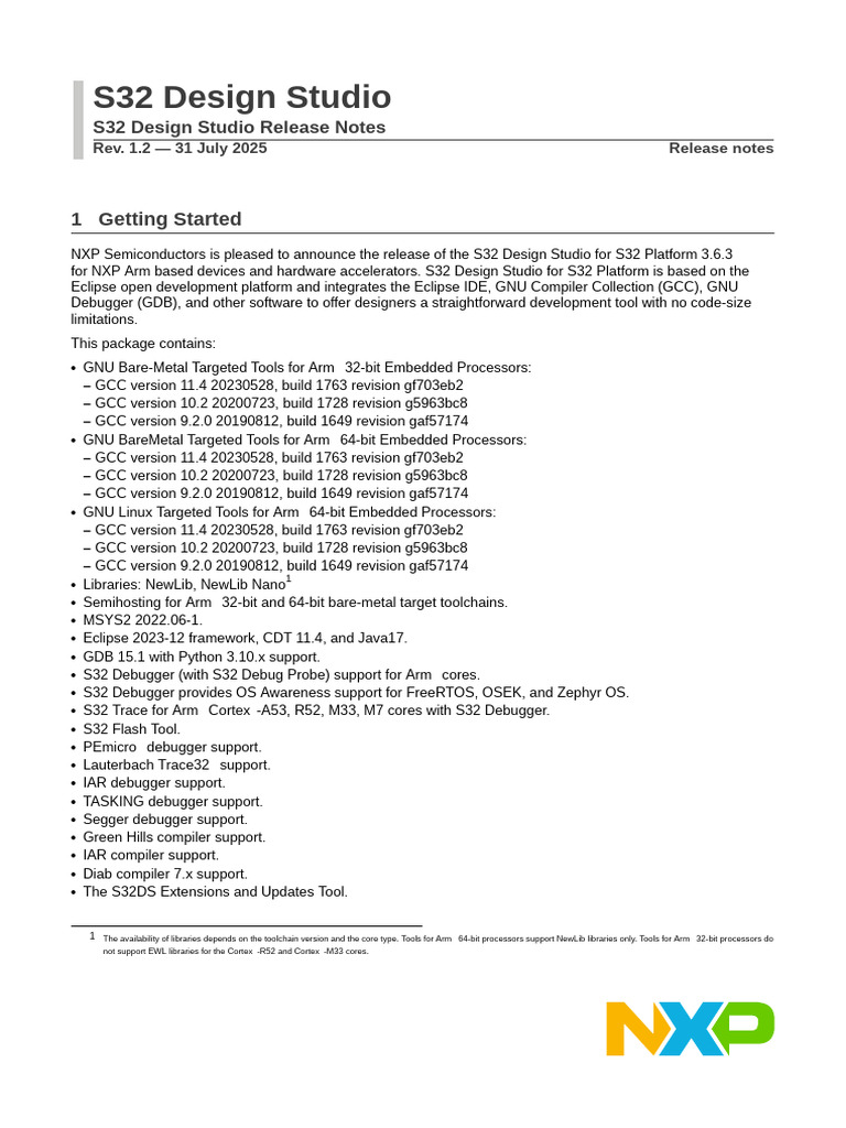 S32DS Release Notes | PDF | Debugging | 64 Bit Computing