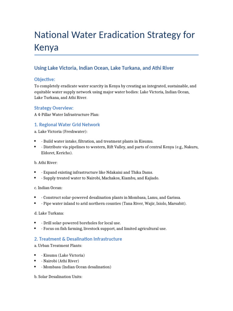Kenya's National Water Strategy 2023 | PDF | Kenya | Water