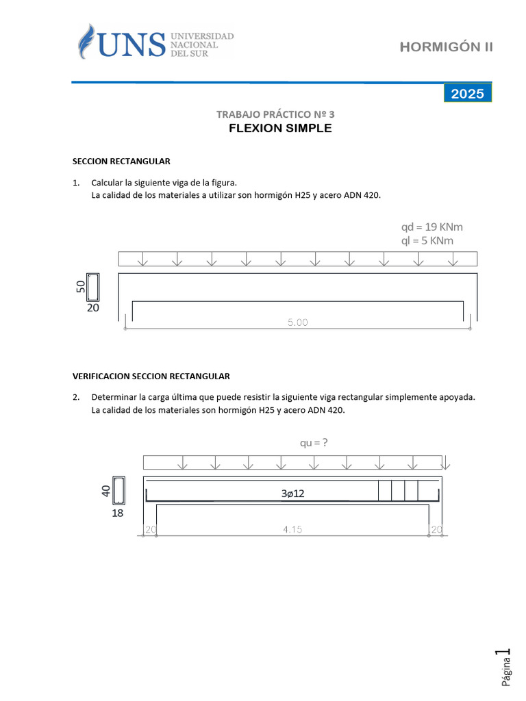 TP Nº3 - Flexion Simple | PDF | Ingeniería estructural | Ingeniería ...