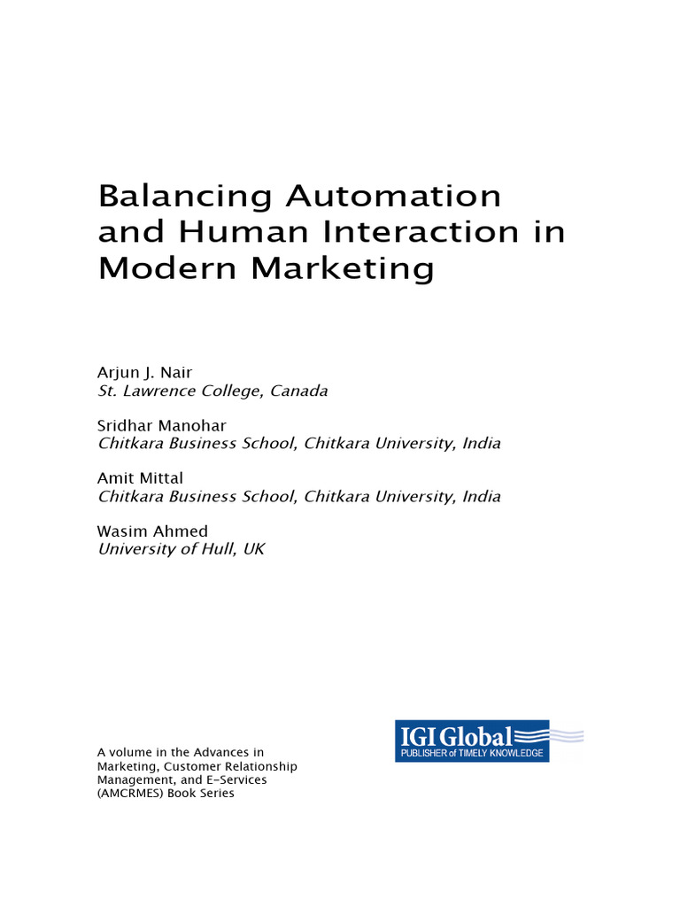 Balancing Automation and Human Interaction in Modern - Nair A - Anna's Archive | PDF ...