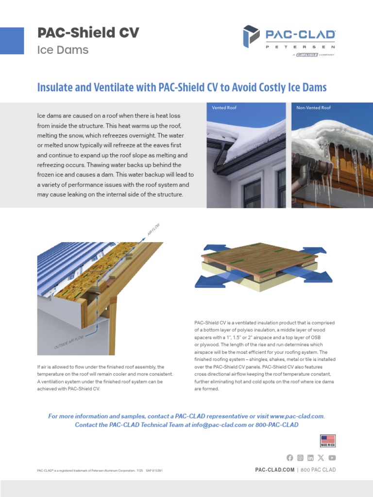 PAC ShieldCVIceDamsSellSheet | PDF | Roof | Ice
