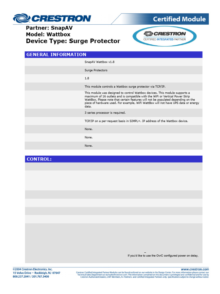 SnapAV Wattbox Surge Protector Guide | PDF | Booting | Computer Engineering