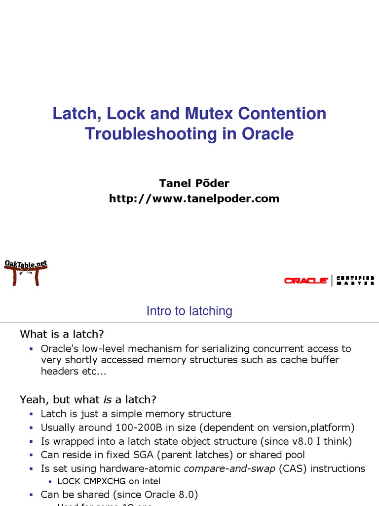 Latch Lock and Mutex Contention Troubleshooting | PDF | Cpu Cache | Parameter (Computer Programming)
