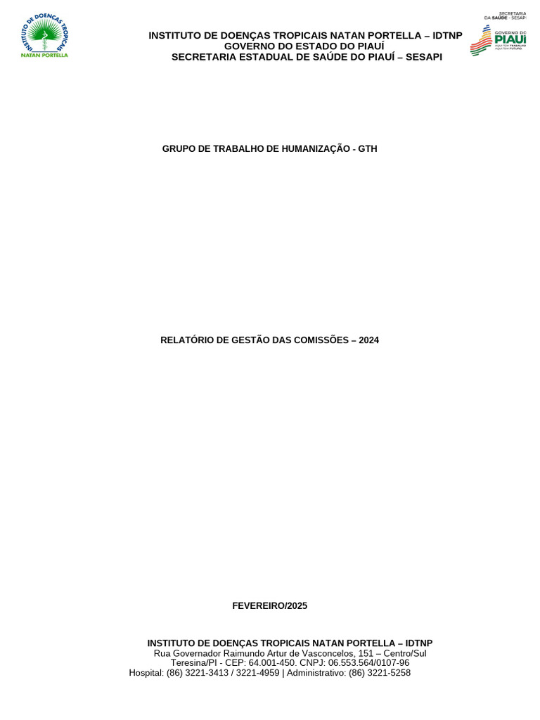 Relatorio de Gestao 2024 - GTH | PDF