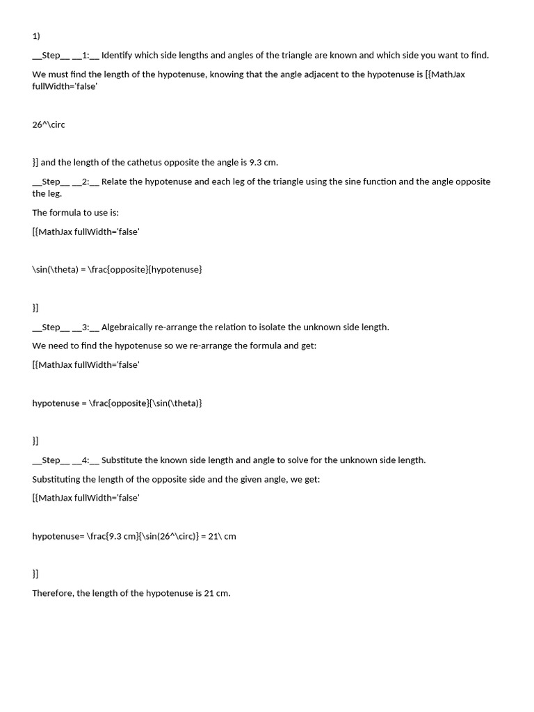 Calculate Triangle Side Lengths Using Sine | PDF | Elementary Geometry ...