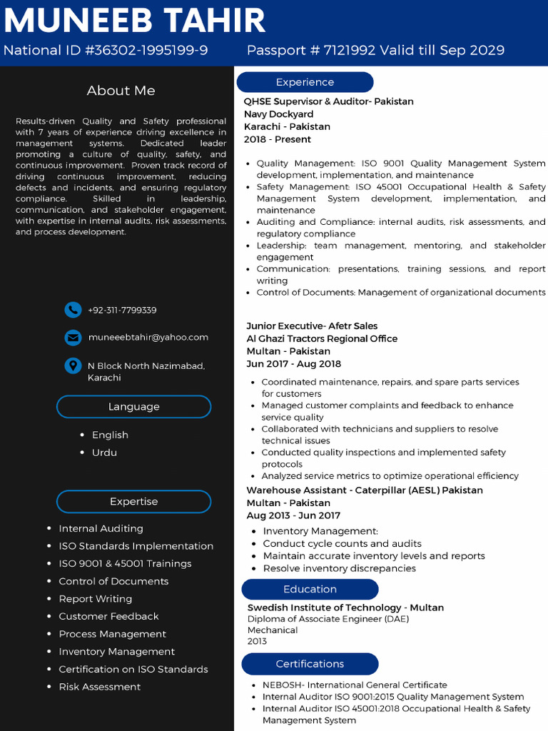 Muneeb Tahir CV | PDF